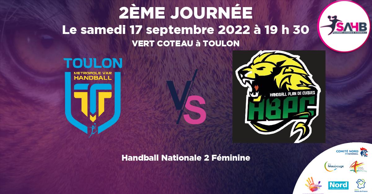 17 septembre 2022 TOULON vs PLAN DE CUQUES handball Nationale 2 Féminine